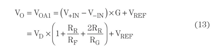 VCM vs VOUT plots for instrumentation amplifiers with two op amps