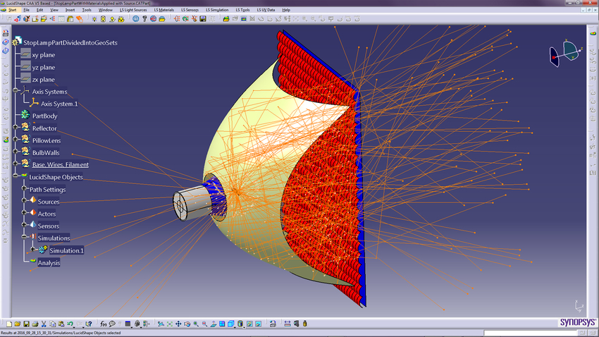 Synposys' CAD software handles automotive lighting optical simulation ...