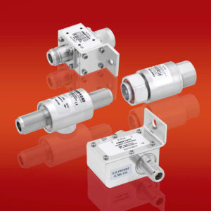 Coaxial RF surge and lightning protectors cover dc to 6 GHz