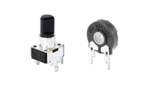 Potentiometer models feature resistance ratings from 1 to 2000 kΩ ...